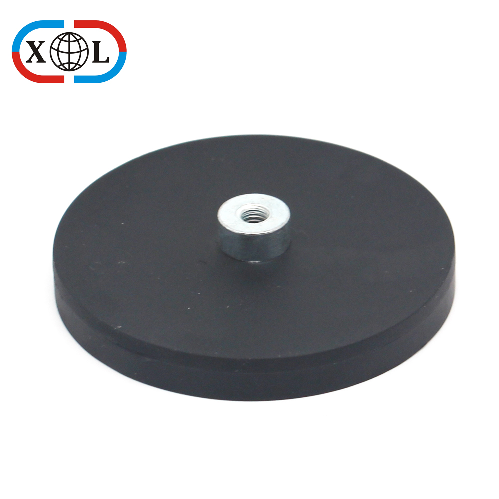 Neodymium Rubber Coated Pot Magnet With Screwed Bush, High Quality ...