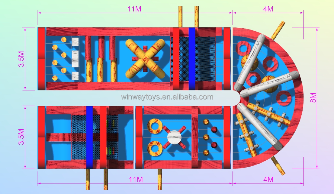 Amazing Massive Inflatable Obstacle Course For Adults And Children ...