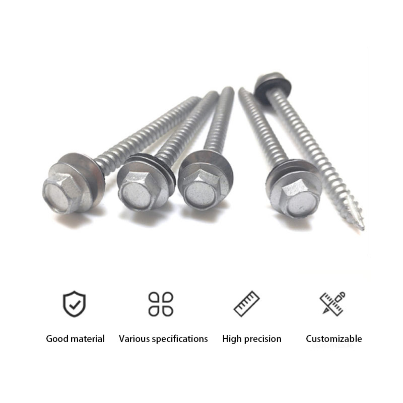 Hexagonal Washer-head M6 Galvanized Flange Self-tapping Screw With ...