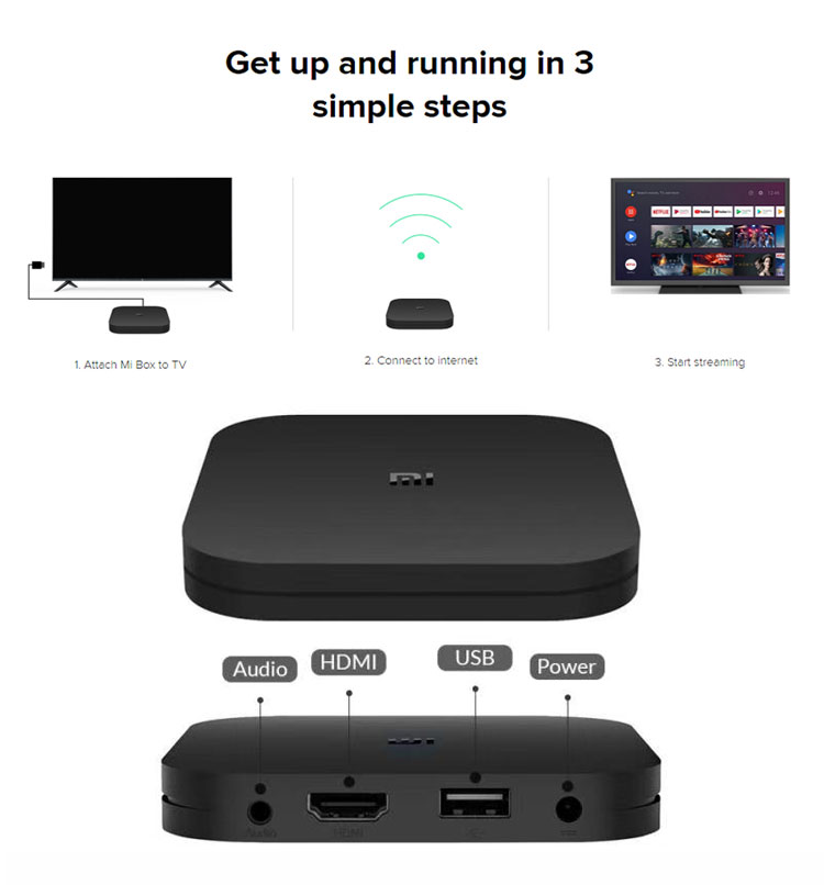 Xiaomi Mi Box S: 4k Google Tv Box With Quad Core Processor, High ...