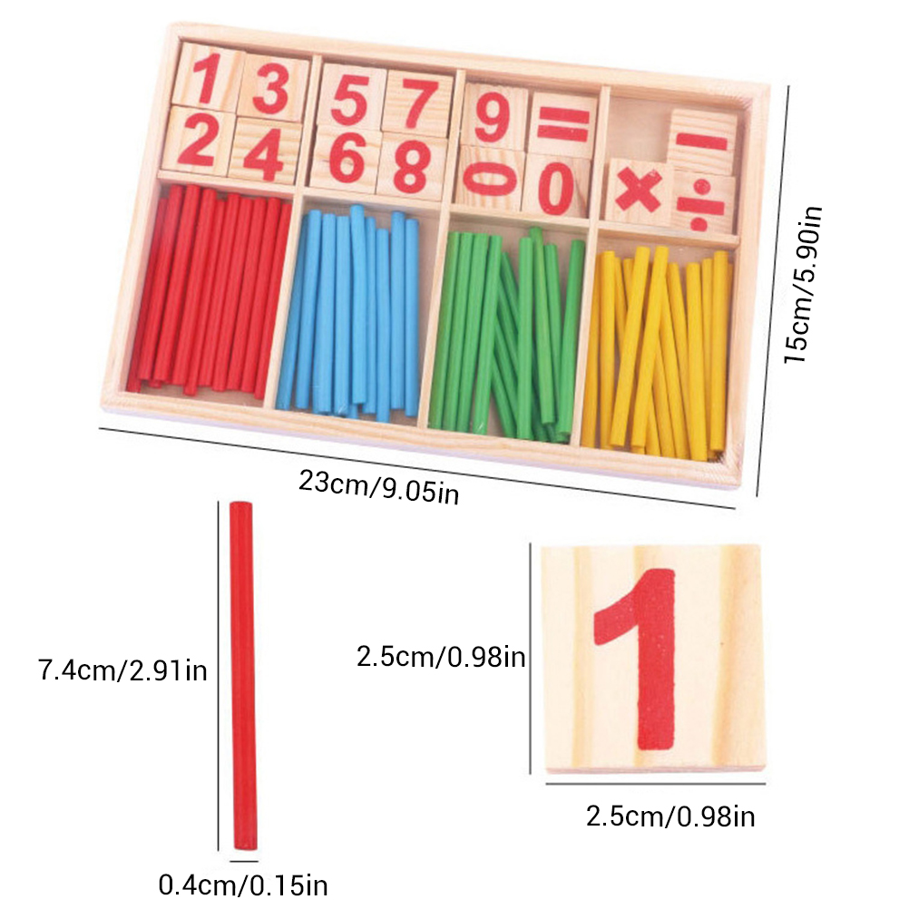 Wooden Numbers Letter Counting Sticks Mathematical Intelligence Stick ...