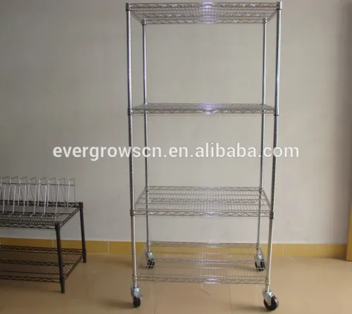 Adjustable Grid Wire Modular Shelving And Storage Cubes With Wheels ...