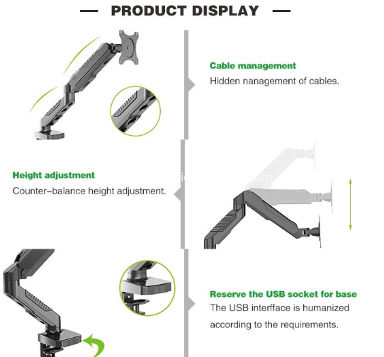 Adjustable Ergonomic Metal Monitor Arm, High Quality Adjustable ...