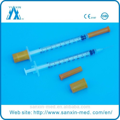 Sterile 1ml Insulin Syringe With Orange Cap, High Quality Sterile 1ml ...