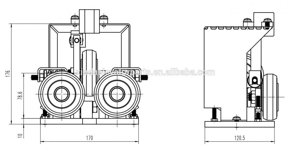 Gdx01 Roller Guide Shoe For Counterweight For High Speed Lift Elevator ...