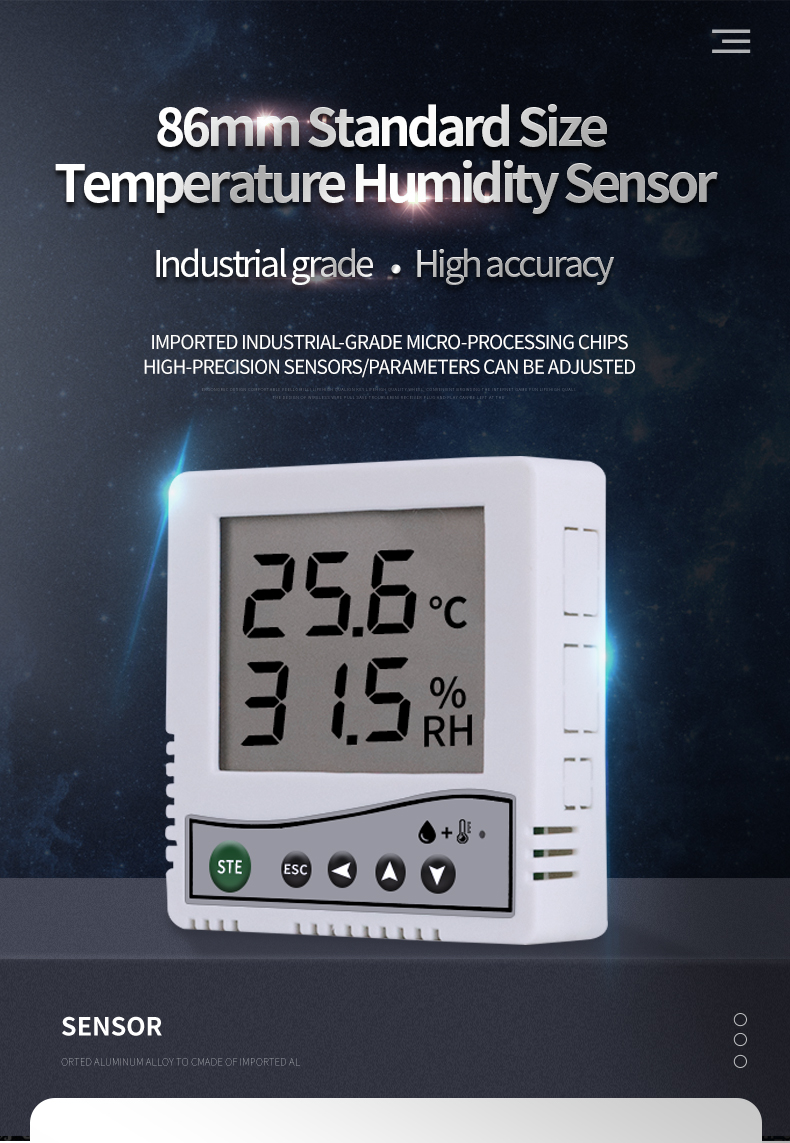 Rs485 Digital Wall Mount Temperature And Humidity Transmitter With Lcd ...