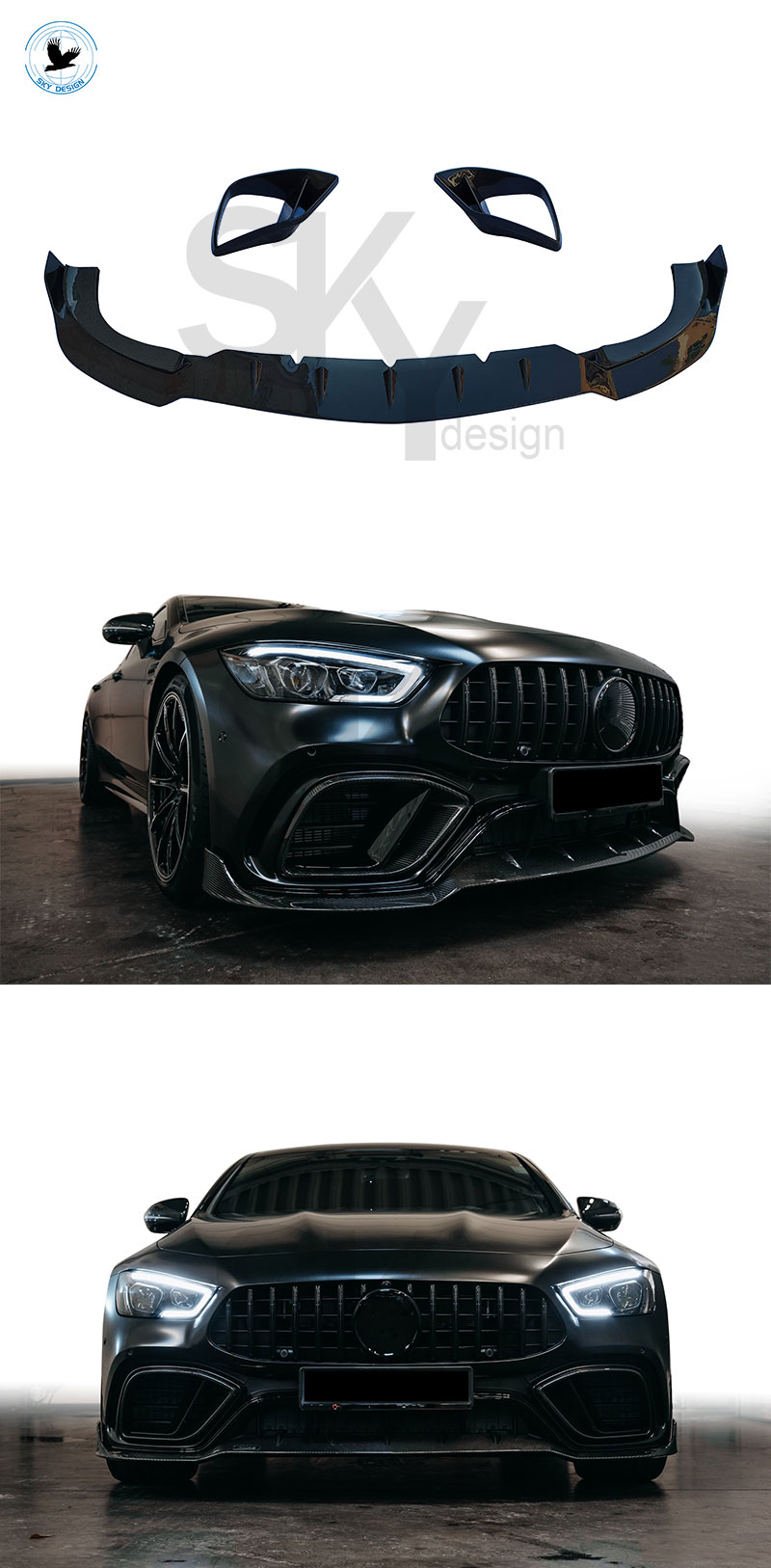 Forged Carbon Fiber Front Lip Spoiler Kit For Amg Gt63 X290, High ...