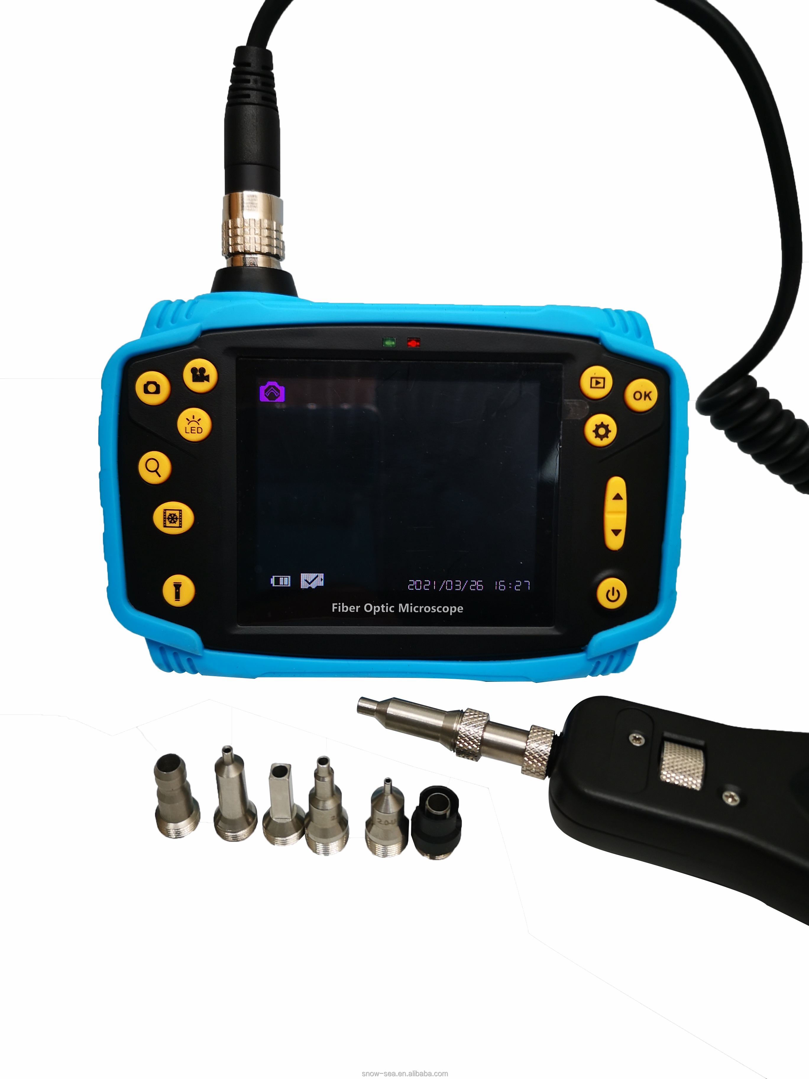 Fiber Optic Connector Inspection Probe Microscope Kit With Cleaning Pen ...