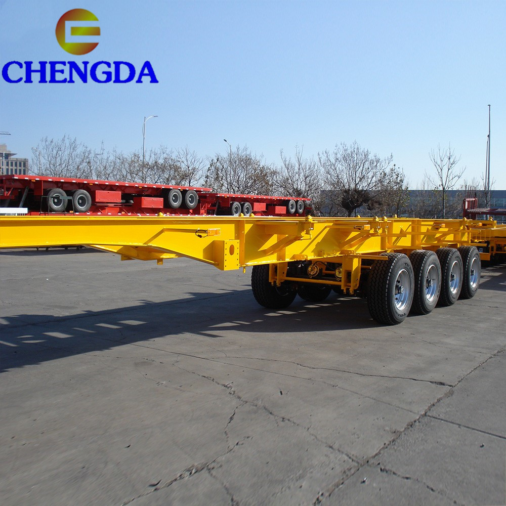 40ft Tri-axle Container Skeleton Truck Trailer คุณภาพสูง 40ft Tri-axle ...