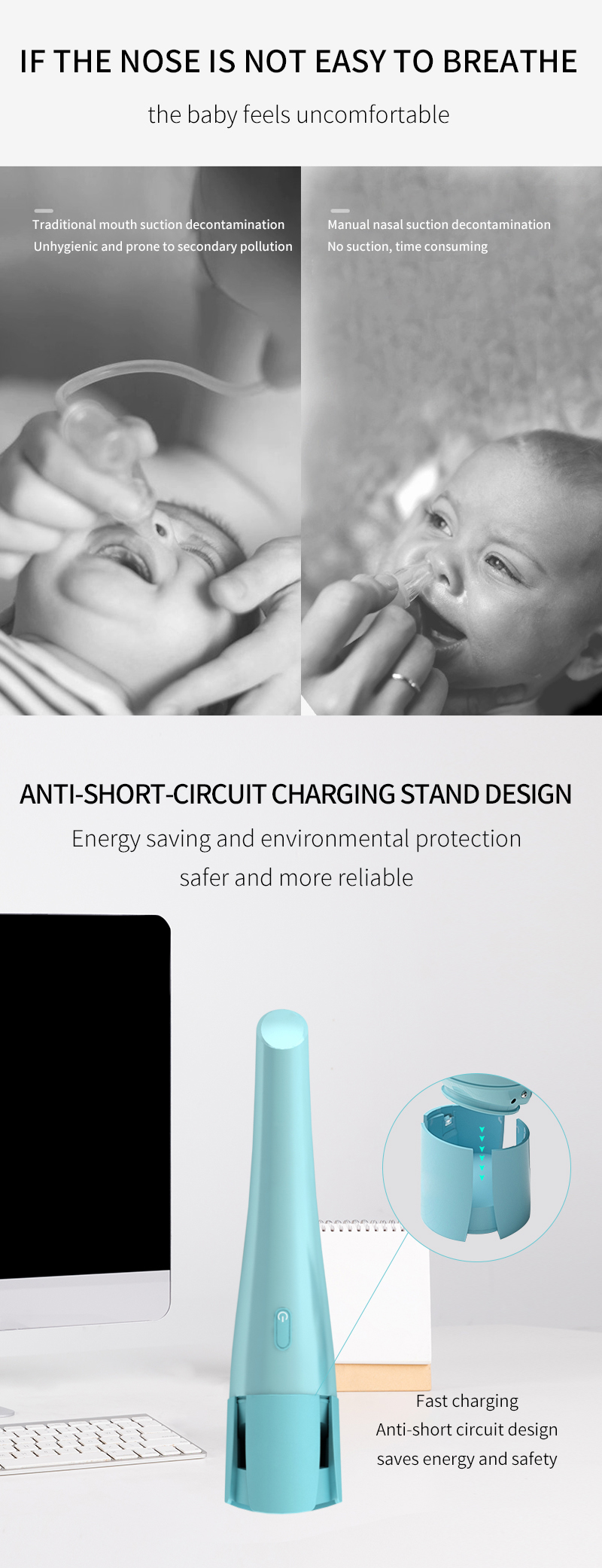 Rechargeable Baby Nasal Aspirator Booger Remover For Kids, High Quality ...