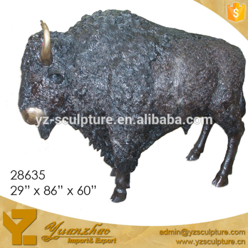 Life Size Copper Wild Animal Sculptures Bison, High Quality Life Size ...
