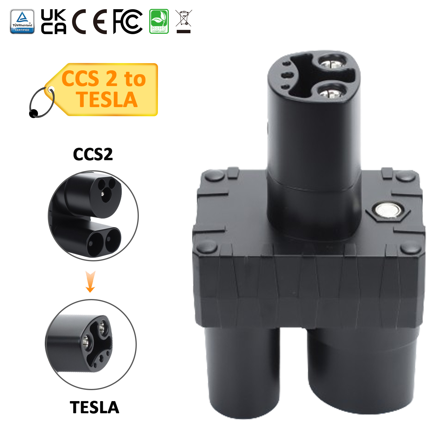 Dc Fast Charging Ccs2 To Tesla Adapter For Tesla Model Y - 25kw Ev ...