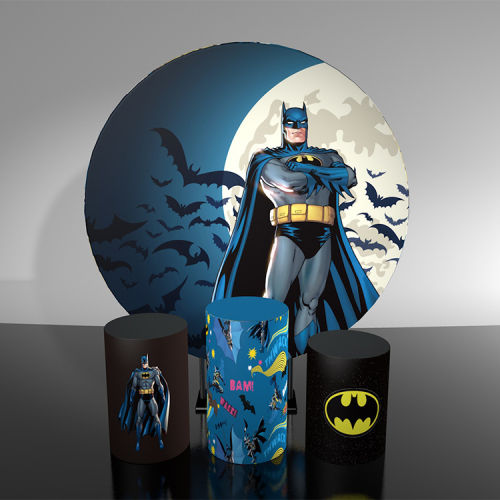 Standing Batman Round Backdrop For Birthday Events, High Quality ...
