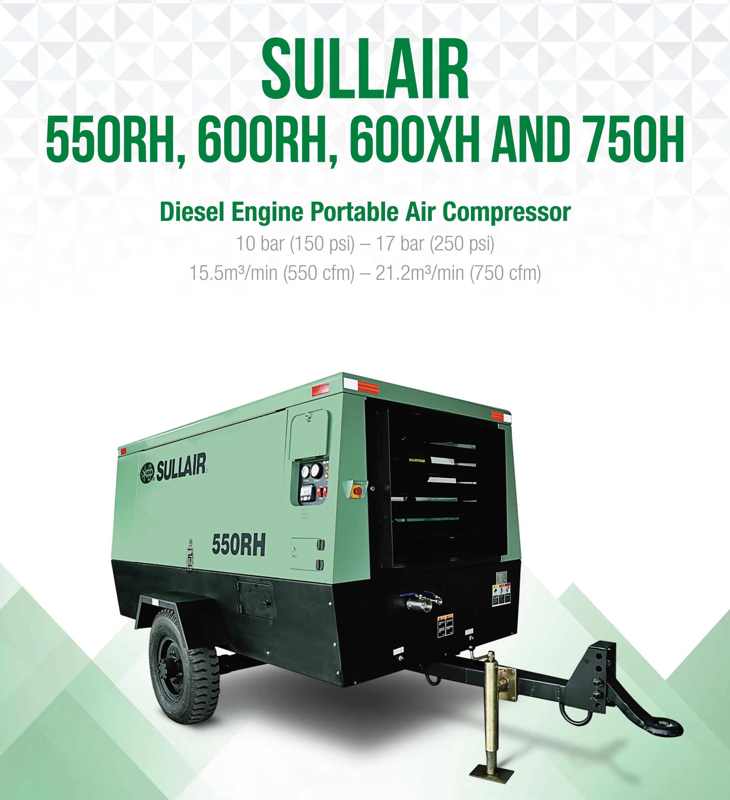 Sullair 550rh/600rh/600xh 17bar Mobile Oil Pressure Diesel Cummins ...