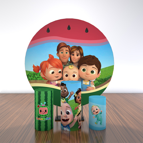 Cocomelon Design Custom Round Backdrop Decoration, High Quality ...