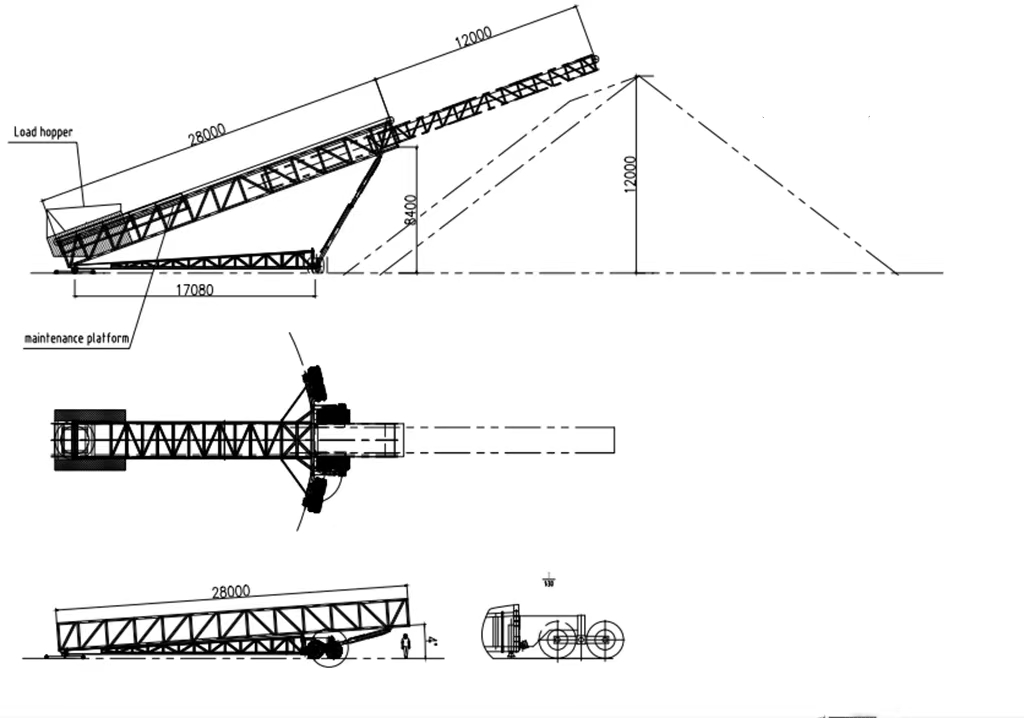 Rotatable Retractable Movable Cement Telescopic Stacker Conveyor, High ...