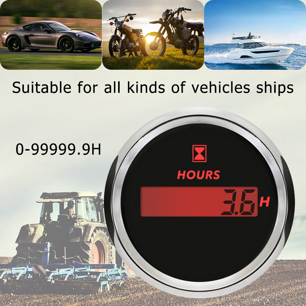 Eling 52mm Engine Hour Meter Gauge With Red Backlight For 12v/24v ...