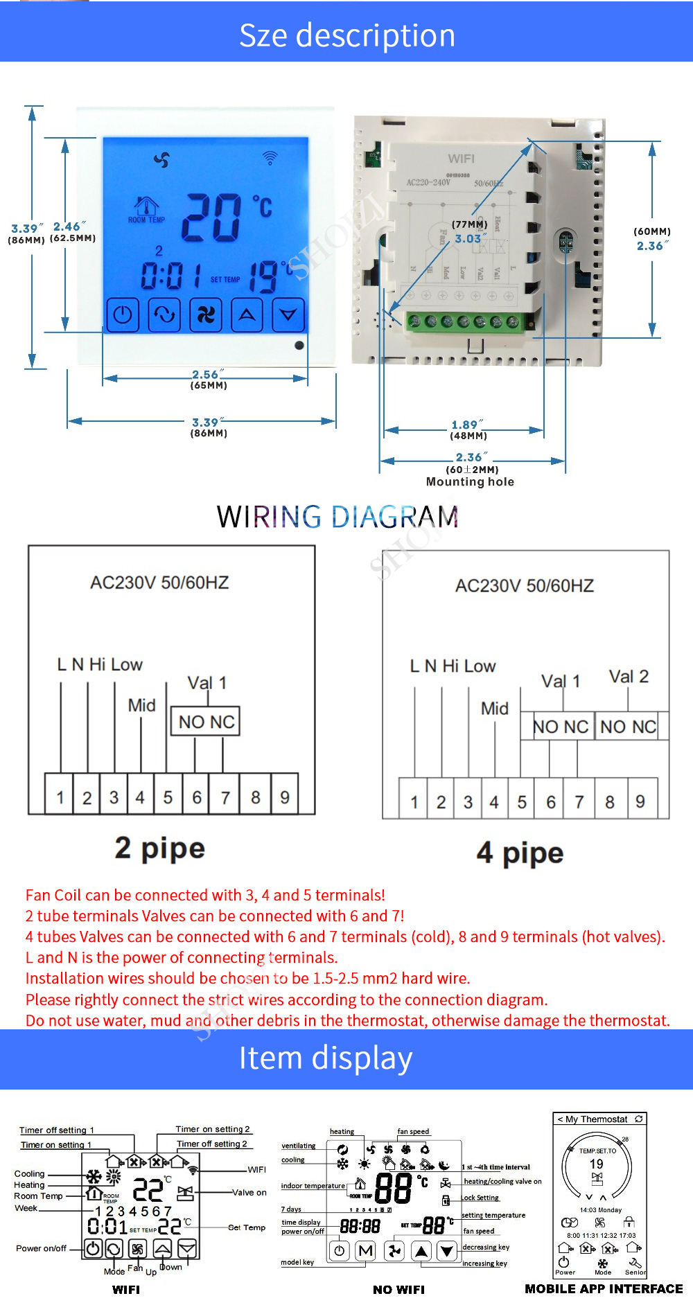 Smart Central Air Conditioner Temperature Controller 2p 4p Fan Coil ...