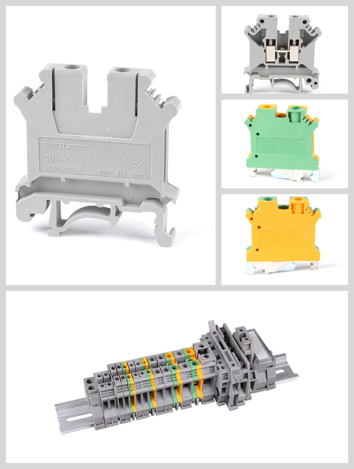 Salzer Suk-6s Fire Resistant Terminal Block, High Quality Salzer Suk-6s ...
