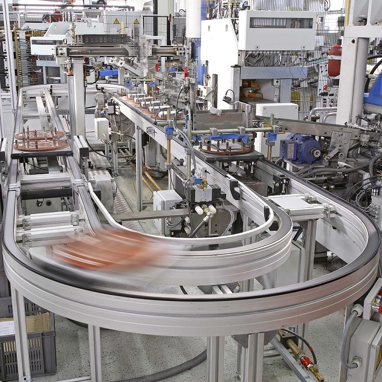 CV/180 Flat Top Chain Conveyor Curve for Pallet Conveyor System and ...