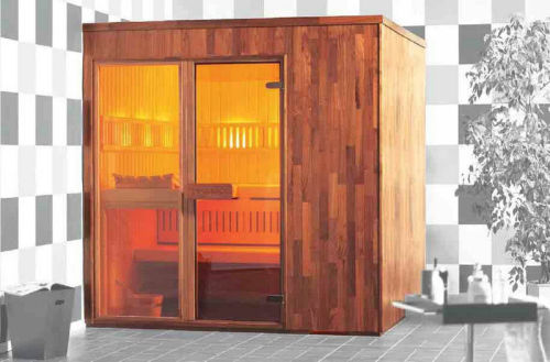 Hemlock Wood Corner Traditional Saunas Room For 4, 5 Person, High ...