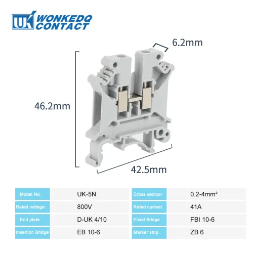 Din Rail Terminal Blocks For Panel Mount Uk-5n Universal Class ...