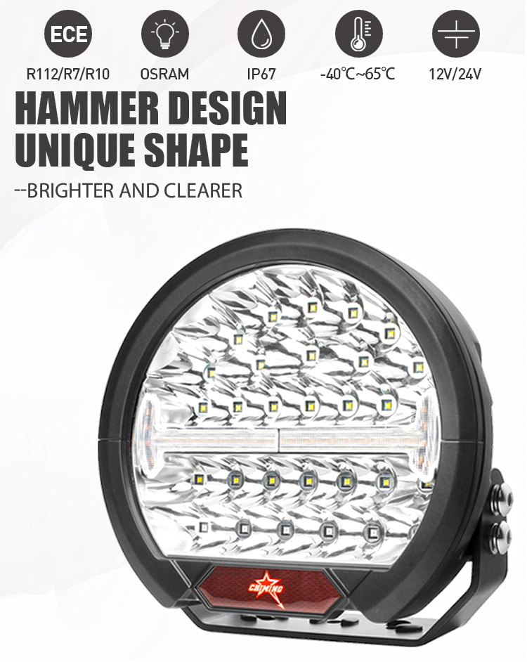 12v 24v 4x4 Offroad Round Laser Drive Light 140w Spot Work Light 9 Inch ...