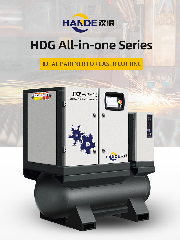 Hande 15kw 20hp 4-in-1 Industrial Air Compressor For Fiber Laser ...