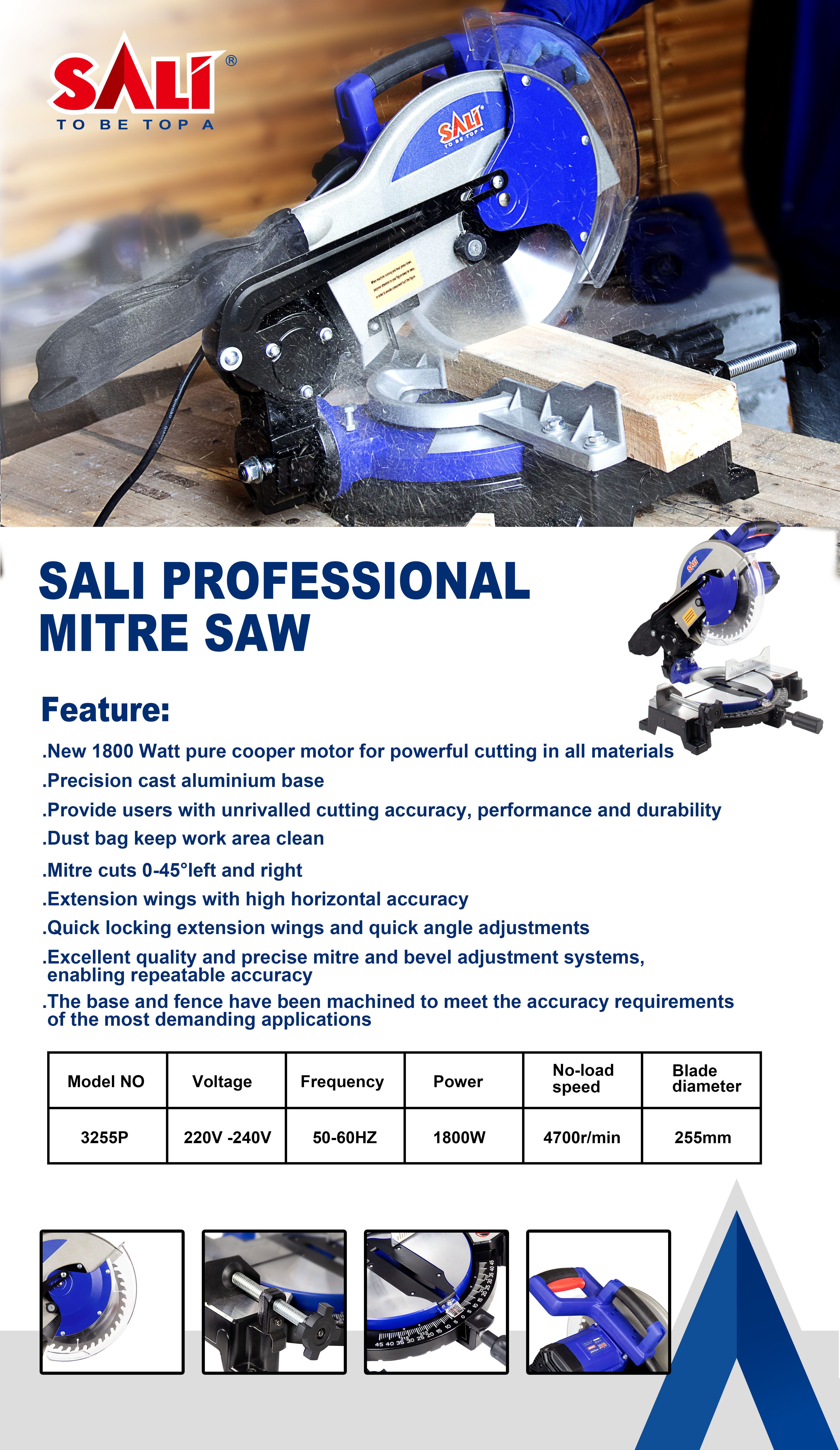 Sali Multi-angle 10 Inch 1800w Miter Saw For Wood And Aluminum, High ...