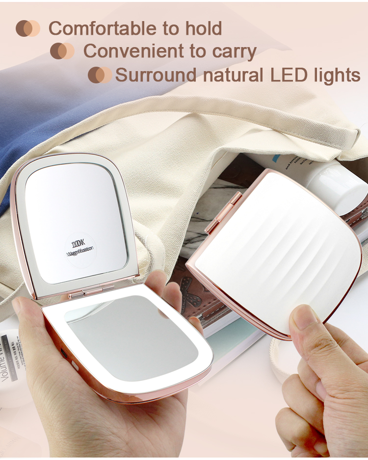 Compact Magnifying Mirror Light Up Compact Makeup Mirror, High Quality ...