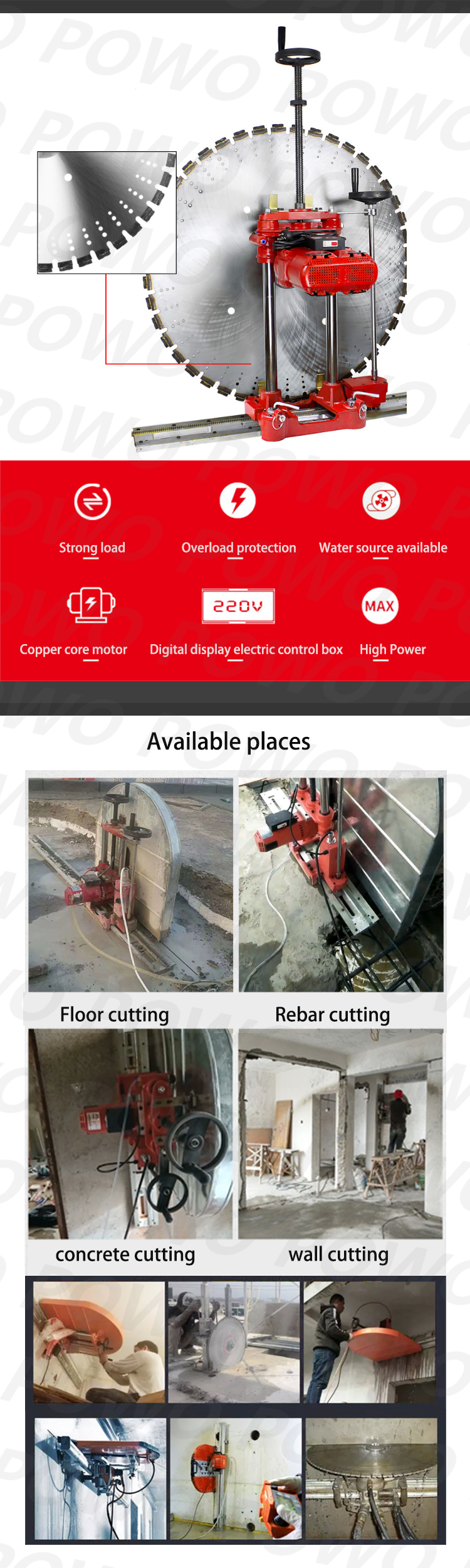 Hydraulic Circular Saw For Concrete Wall Cutting - Cutting Depth ...