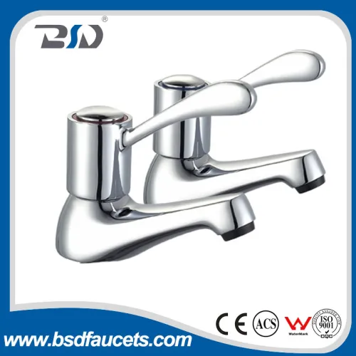 Twin Lever Action Chrome Mono Sink Mixer Kitchen Tap Deck Mounted Brass ...
