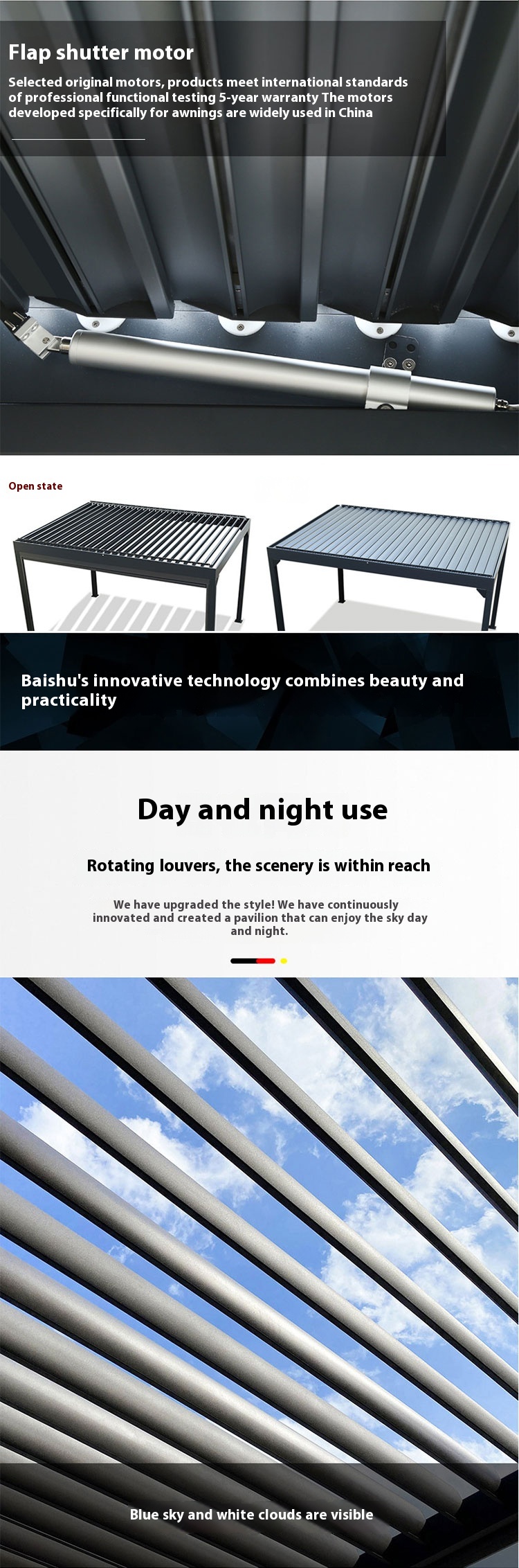 European Style Flipped Louver Arbor Shade For Porch, High Quality ...