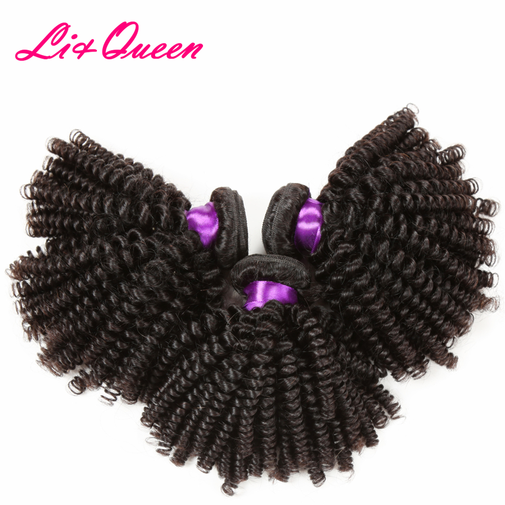 100% Brazilian Human Hair Natural Color Kinky Curl Human Locks, High ...
