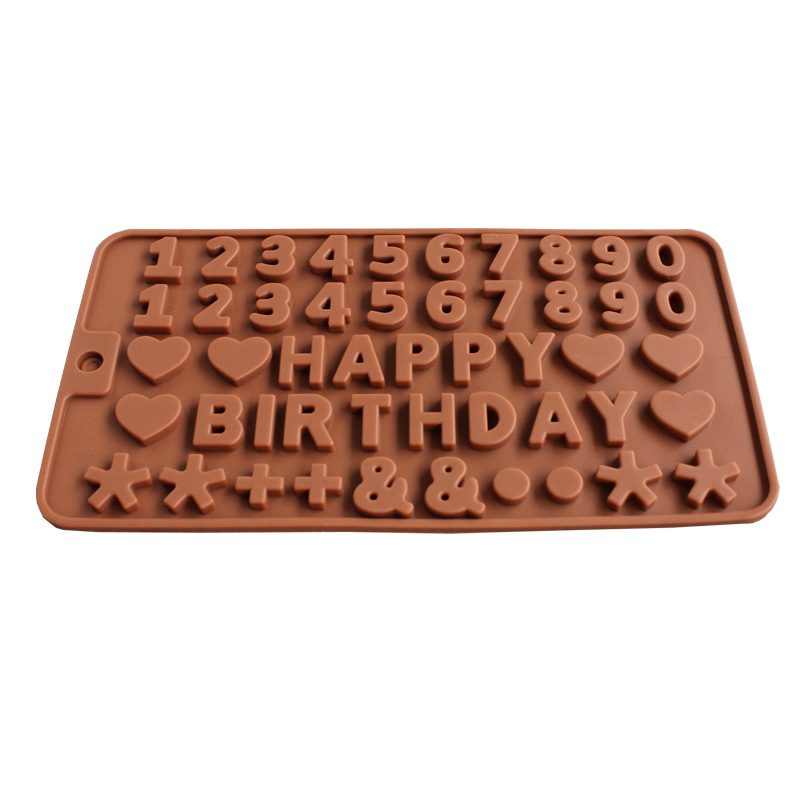 Silicone Letter And Number Molds For Chocolate Cookies Happy Birthday ...