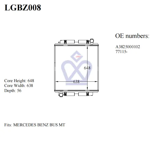 Mercedes Truck, Bus Radiator A3825000102, 77115, Lgbz008, High Quality ...