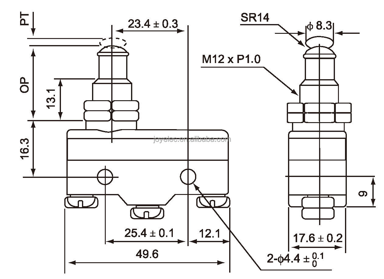Joyelec Micro Switch Qz-1307 Z-15gq-b 15a 250vac Horizontal Travel ...