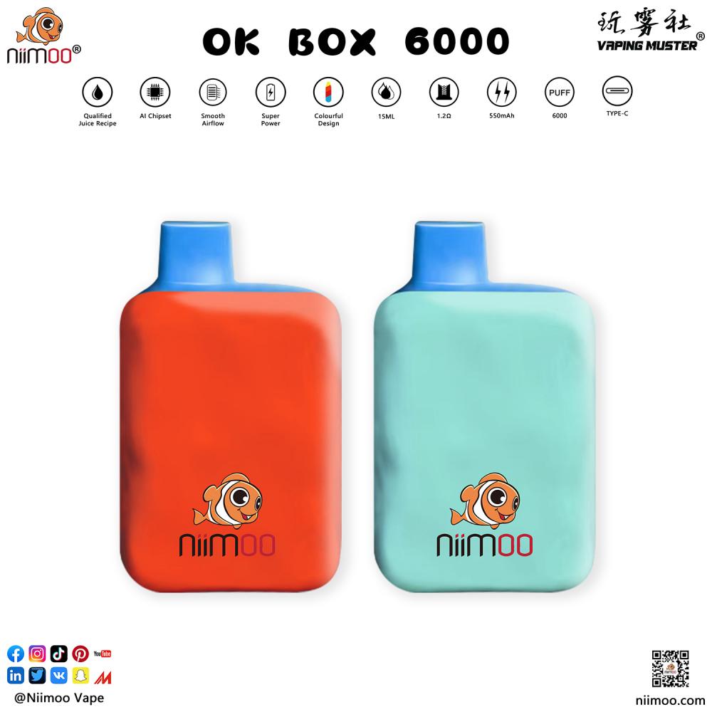 Ok Box E 담배 6000 퍼프, Bossgoo.com의 고품질 Ok Box E 담배 6000 퍼프