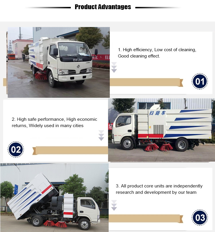 Dongfeng Multi-function Small Vacuum Sweeping Road Truck 6 Wheels Road ...