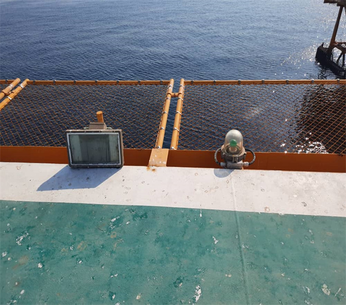 Yellow Color Frame Helideck Perimeter Netting For Oil And Gas Safety ...