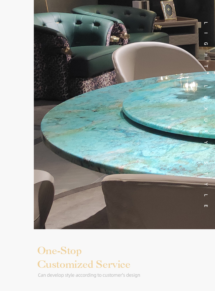 Modern Luxury Rotating Dining Table With Marble Top And Family-friendly ...