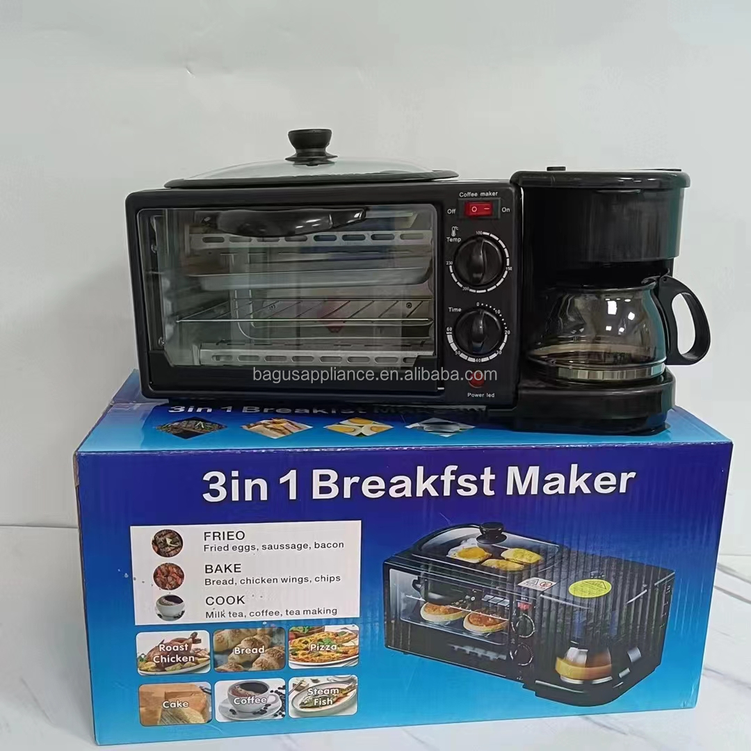Ultimate 3-in-1 Breakfast Station: Coffee Maker, Toaster Oven, And Non ...