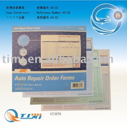 Auto Repair Forms Business Forms Sales Order Book Job Work Order Book ...