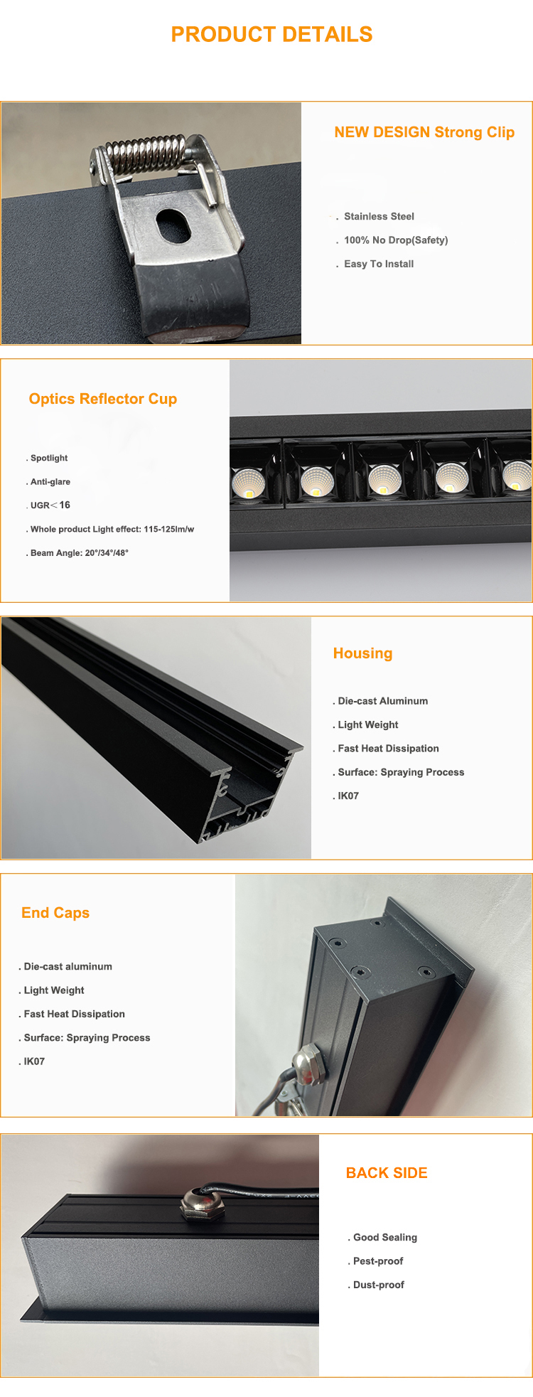 Fulgor New Design 0-10v Dimmable Ugr 16 Office Shop Recessed Linear Led ...