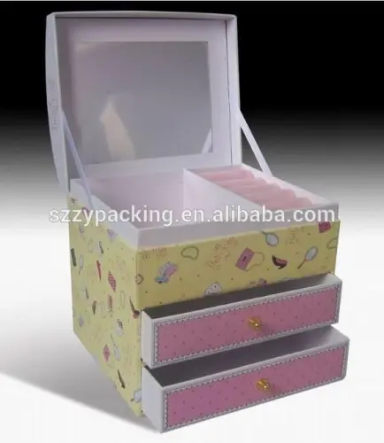 Customized Divided Cardboard Storage Box, Cardboard Drawer Storage Box ...
