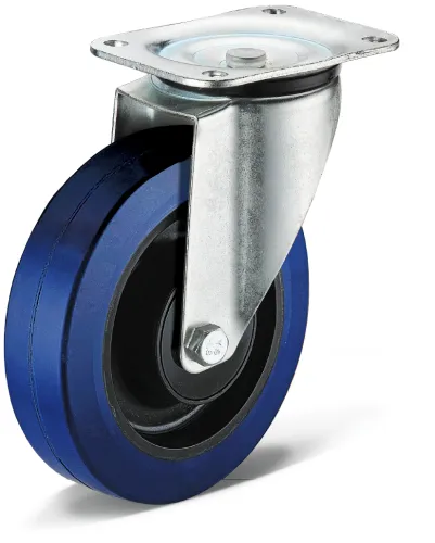 Heavy Duty Flat Plate Rubber Wheel Caster, High Quality Heavy Duty Flat ...