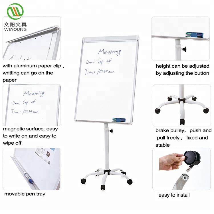 70x100cm Office Magnetic Mobile Flip Chart Easel คุณภาพสูง 70x100cm ...