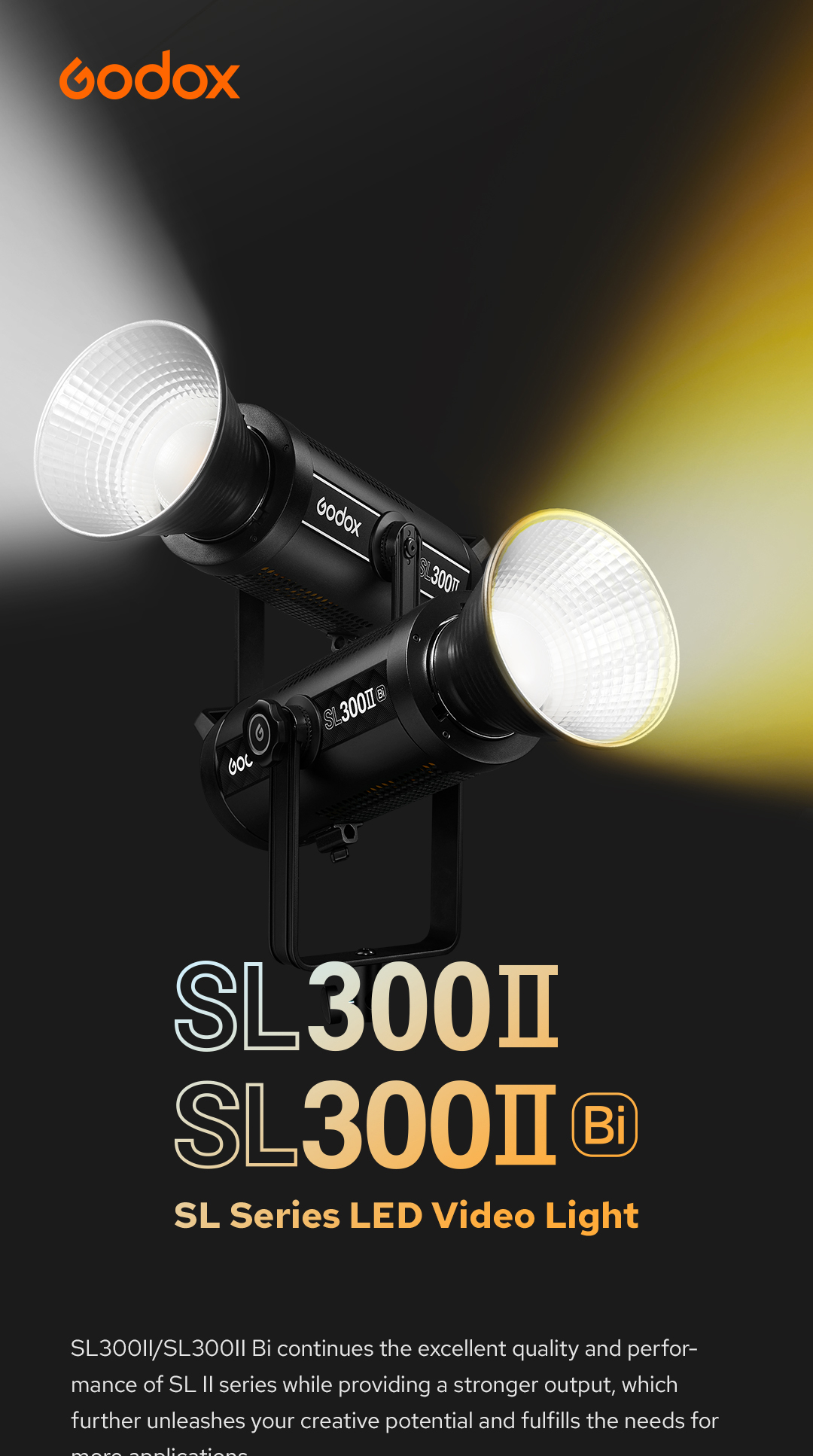 Godox Sl300ii Bi 300w Bowens Mount Daylight Balanced Led Light - 5600k ...