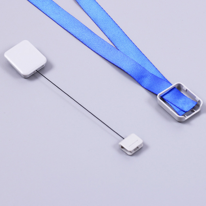 Stretchable White And Black Rectangle Plastic Name Tag With Badge Reel ...