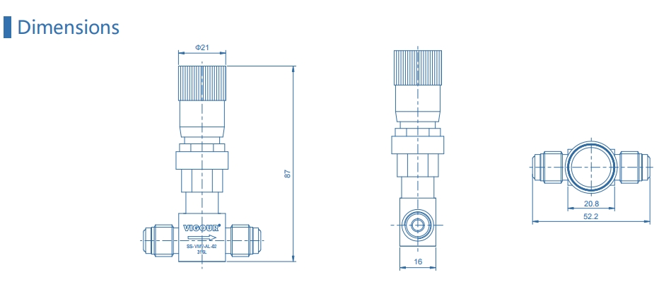 Stainless Steel Low Flow Metering Valve With Vernier Handle For 6mm ...